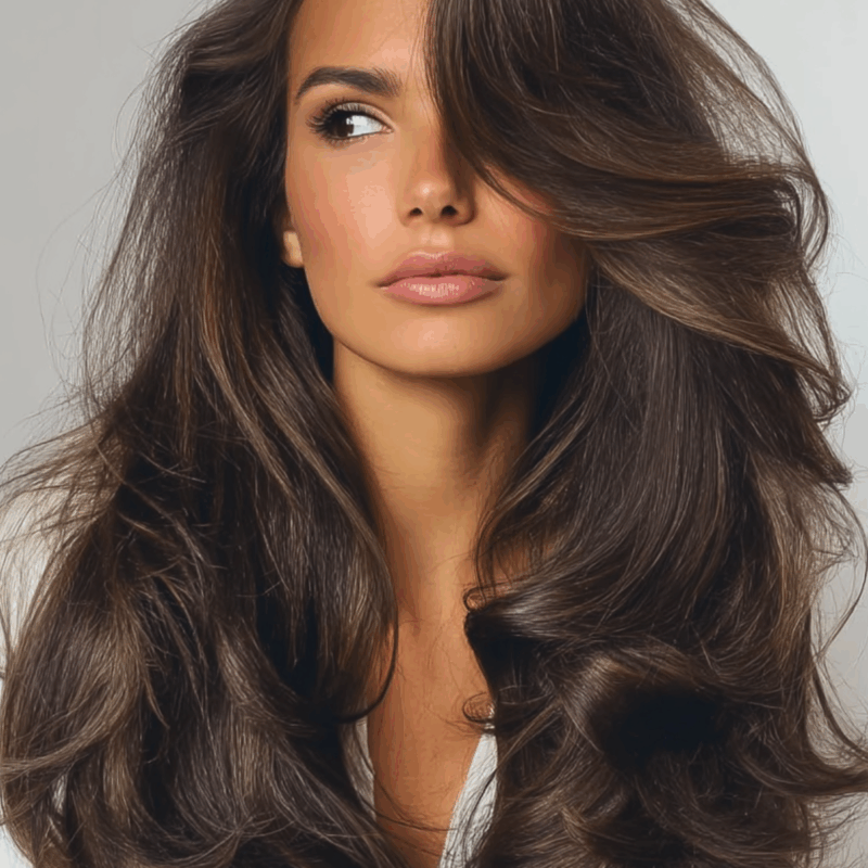 12 Gorgeous Long Layered Haircuts with Curtain Bangs - The Simple Look